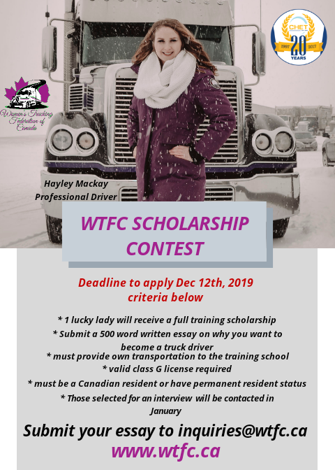 WTFC Scholarship Contest | Women's Trucking federation of Canada